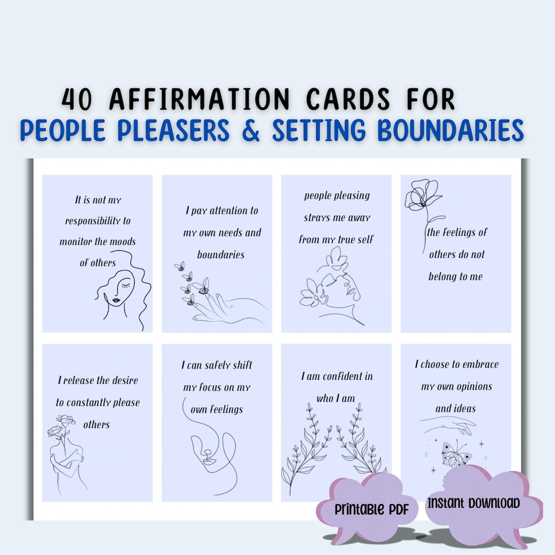Affirmation Cards for People Pleasers: Boundary Setting (digital Download) - Etsy