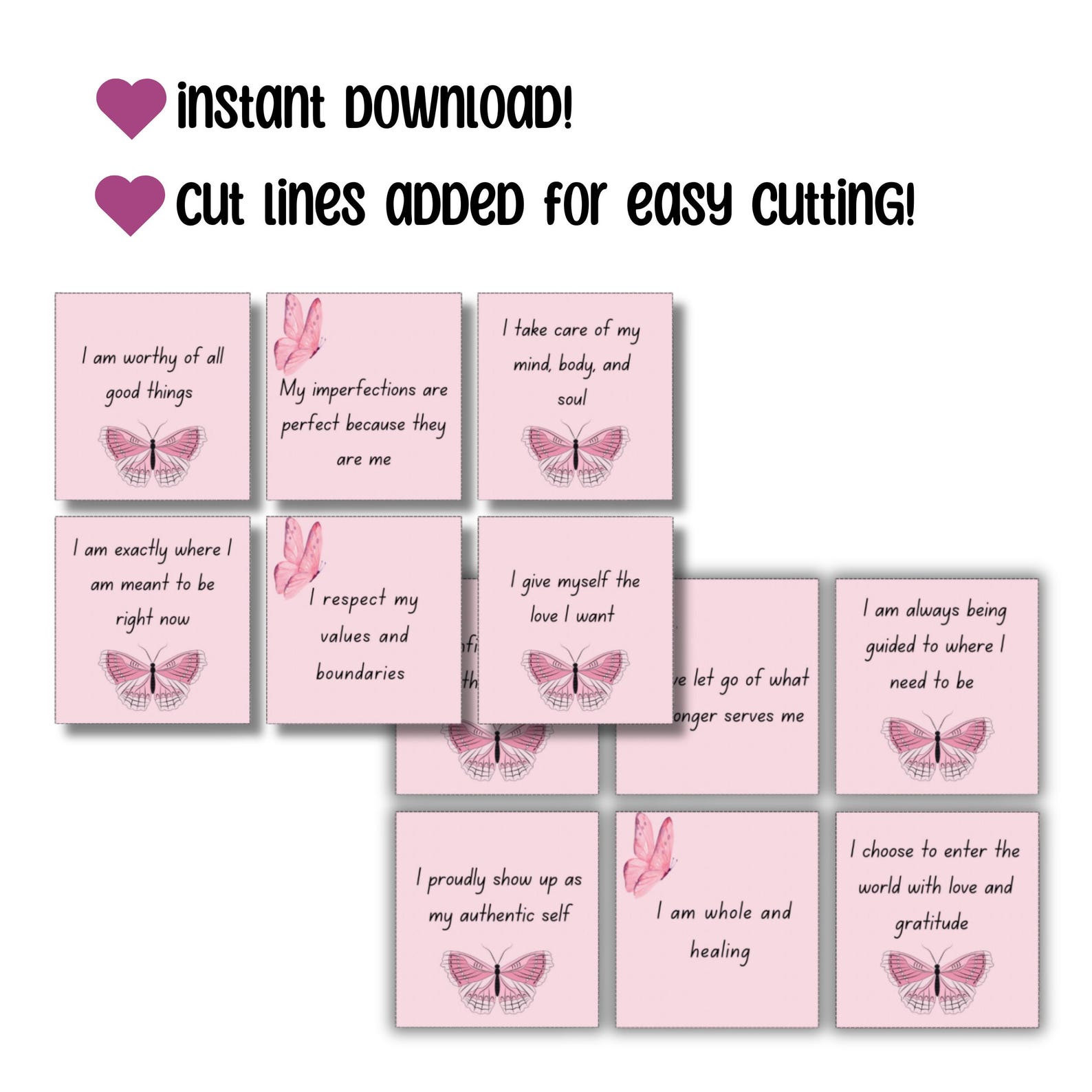 Affirmation Cards for Inner Peace Card Deck for Women Printable ...