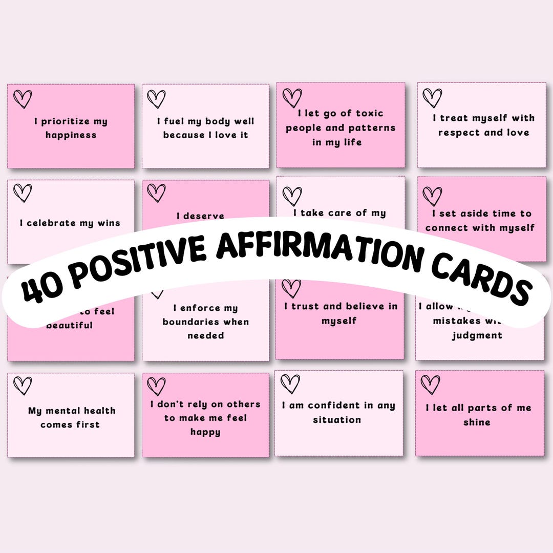 Self Love Affirmation Cards, 40 Printable Self-care Cards (PDF) - Etsy