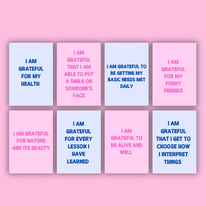 Positive Affirmation Cards for Daily Gratitude Practice, Printable ...