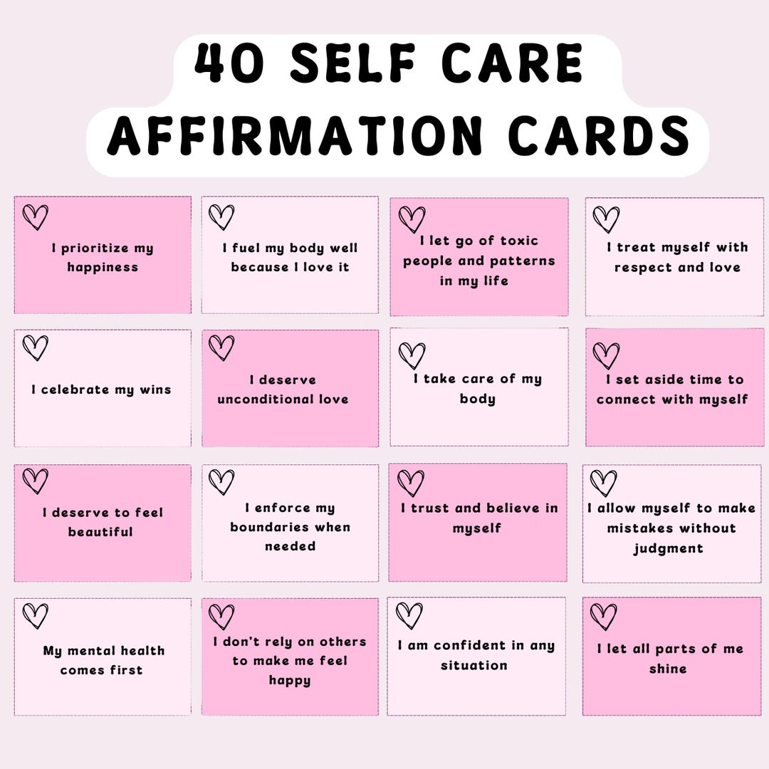 Gentle Self Care Affirmation Cards Positive Affirmation Card Deck for ...