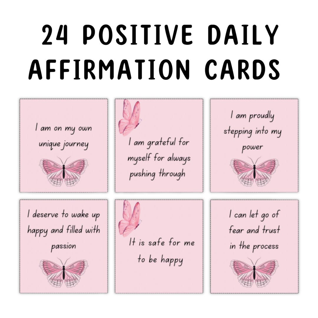 Positive Affirmation Cards for Self Love and Inner Peace Printable ...