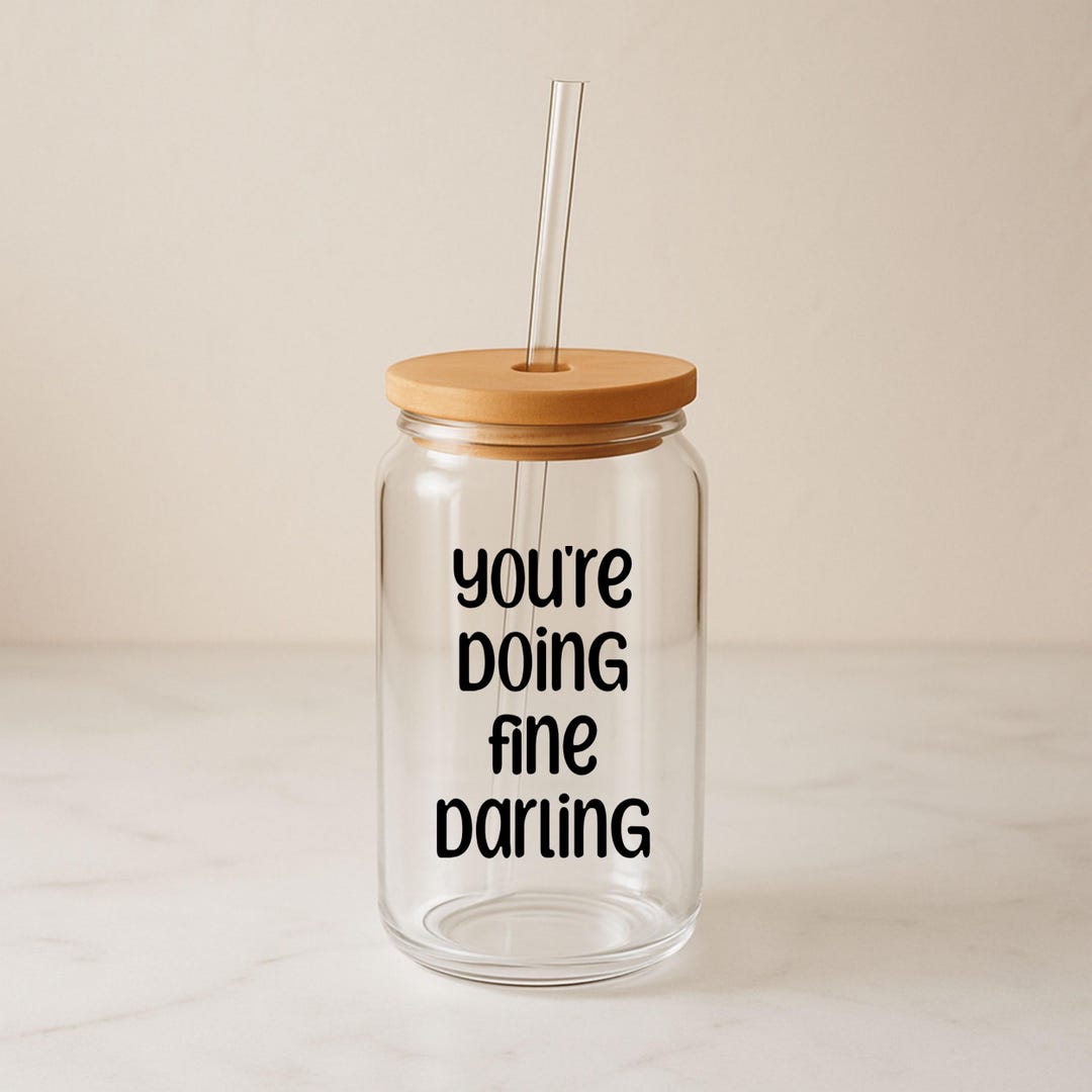 16oz Clear Glass Positive Affirmation Tumbler With Bamboo Lid Positive ...