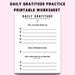 Daily Gratitude Worksheet, Mindfulness Journal Prompt Printable ...
