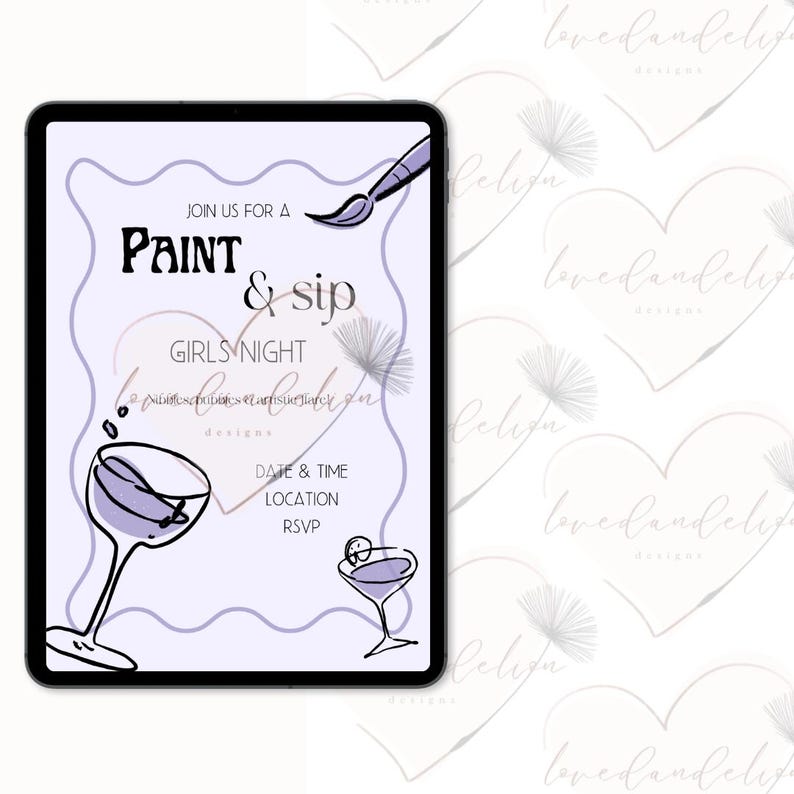 Paint & Sip - Girls Night Invitation - Etsy