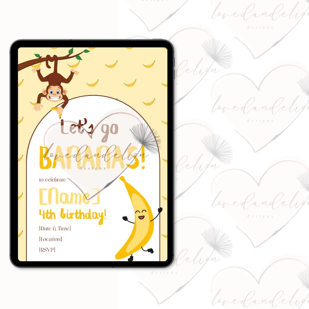 Let’s Go Bananas - Party Invitation - Etsy