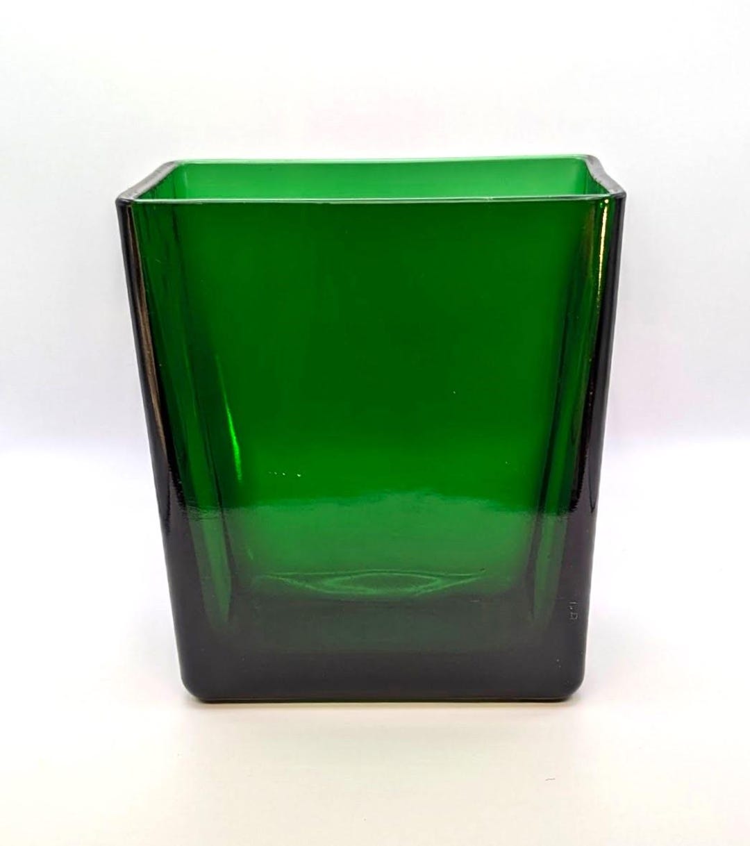 Vintage NAPCO Emerald Glass Green Rectangular Vase 1166 - Etsy