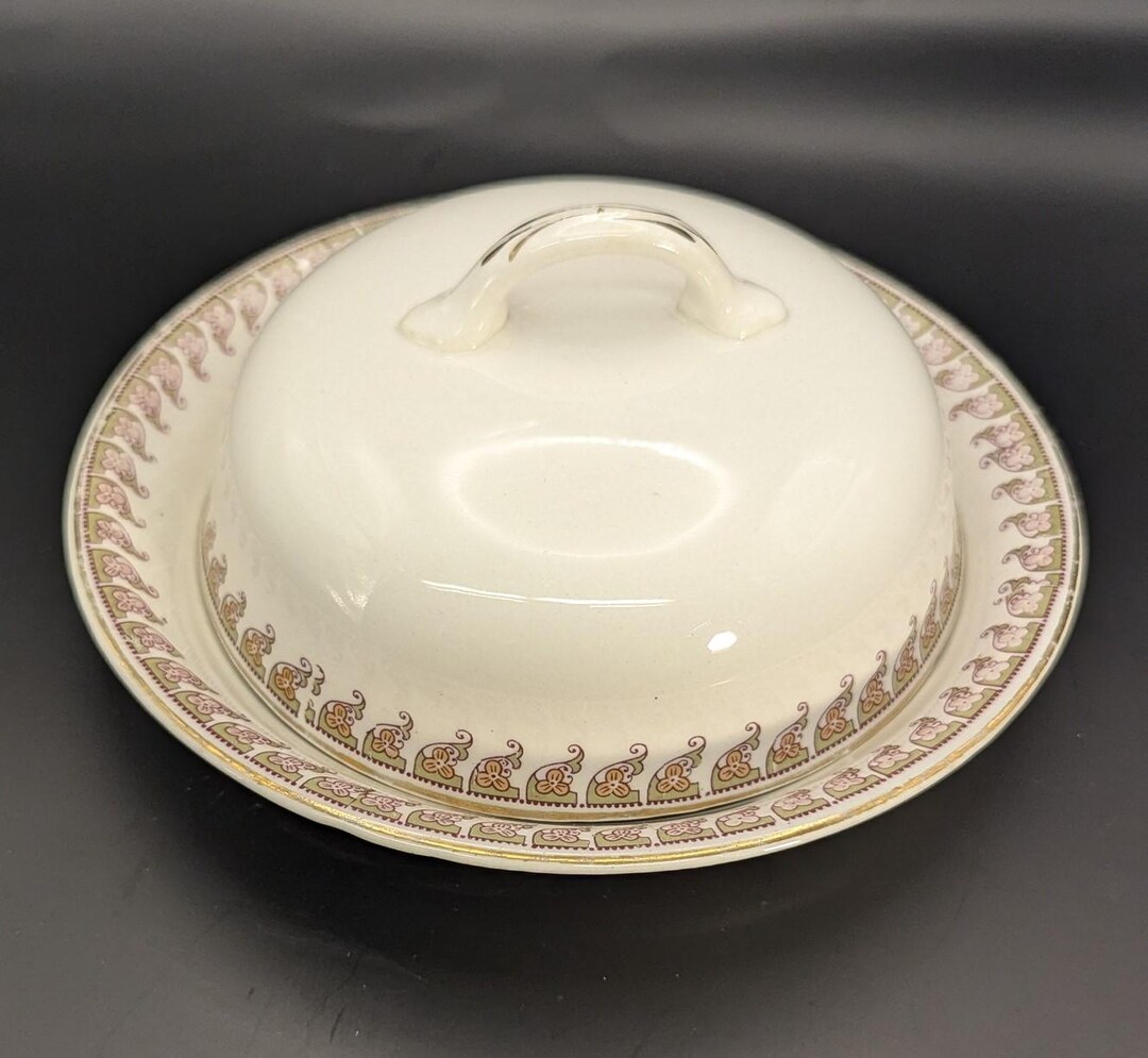 Antique Semi-porcelain Covered Round Butter Dish, Stinthal China ...