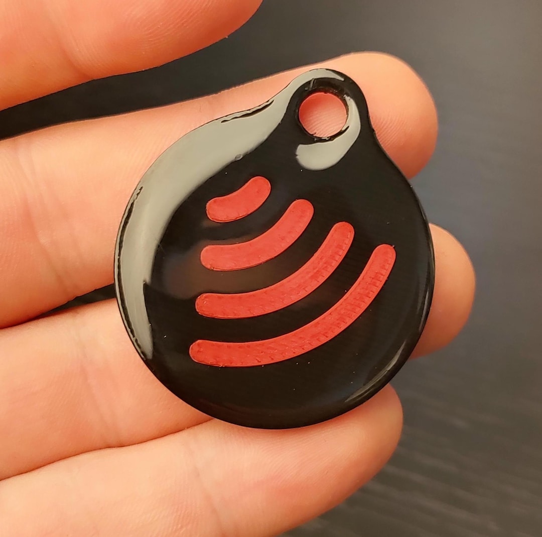 Customizable NFC Keychain 3D Printed Two-tone Design, Glossy Finish, 16 ...