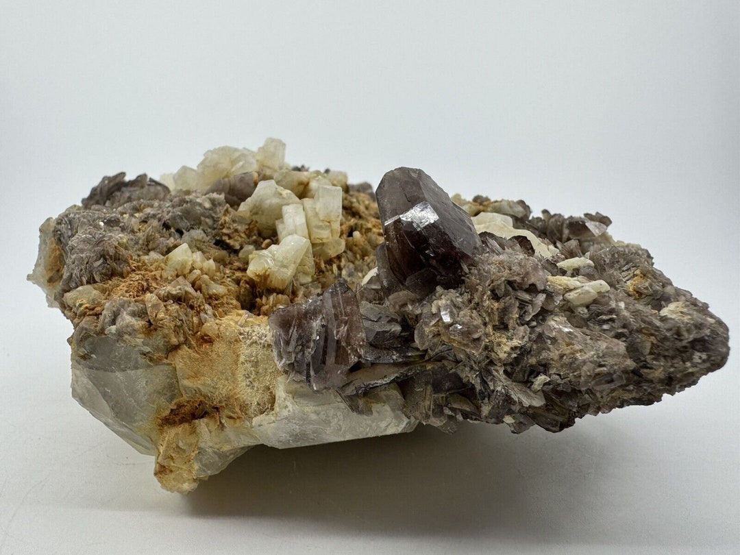 Blue Axinite Crystals & Milky Quartz on Matrix - Etsy