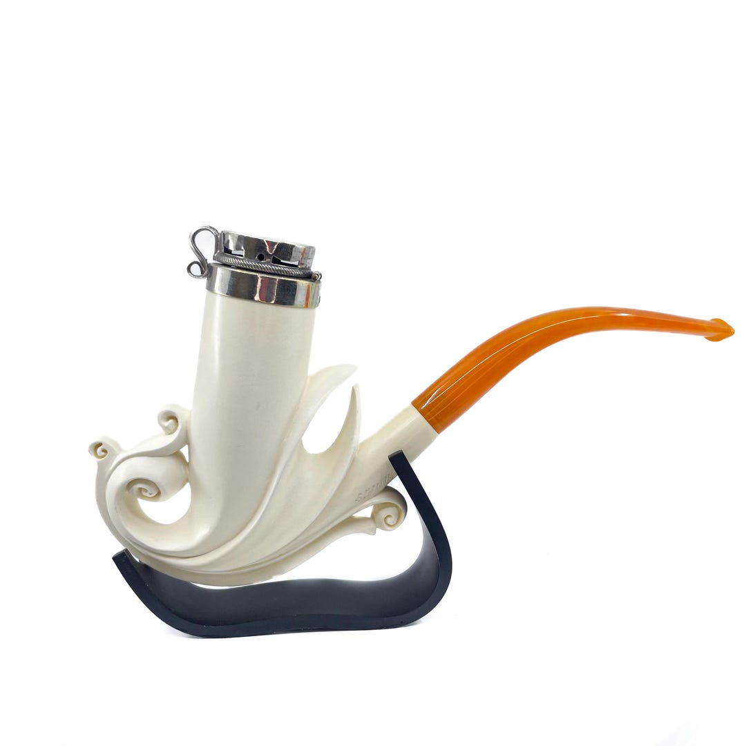 S.yanik Meerschaum Pipe Freehand Whale Design Smoking Pipe, Hand Carved ...