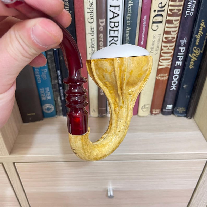 S.Yanik Pipa de espuma de mar de calabaza hecha a mano, cuerpo de ...