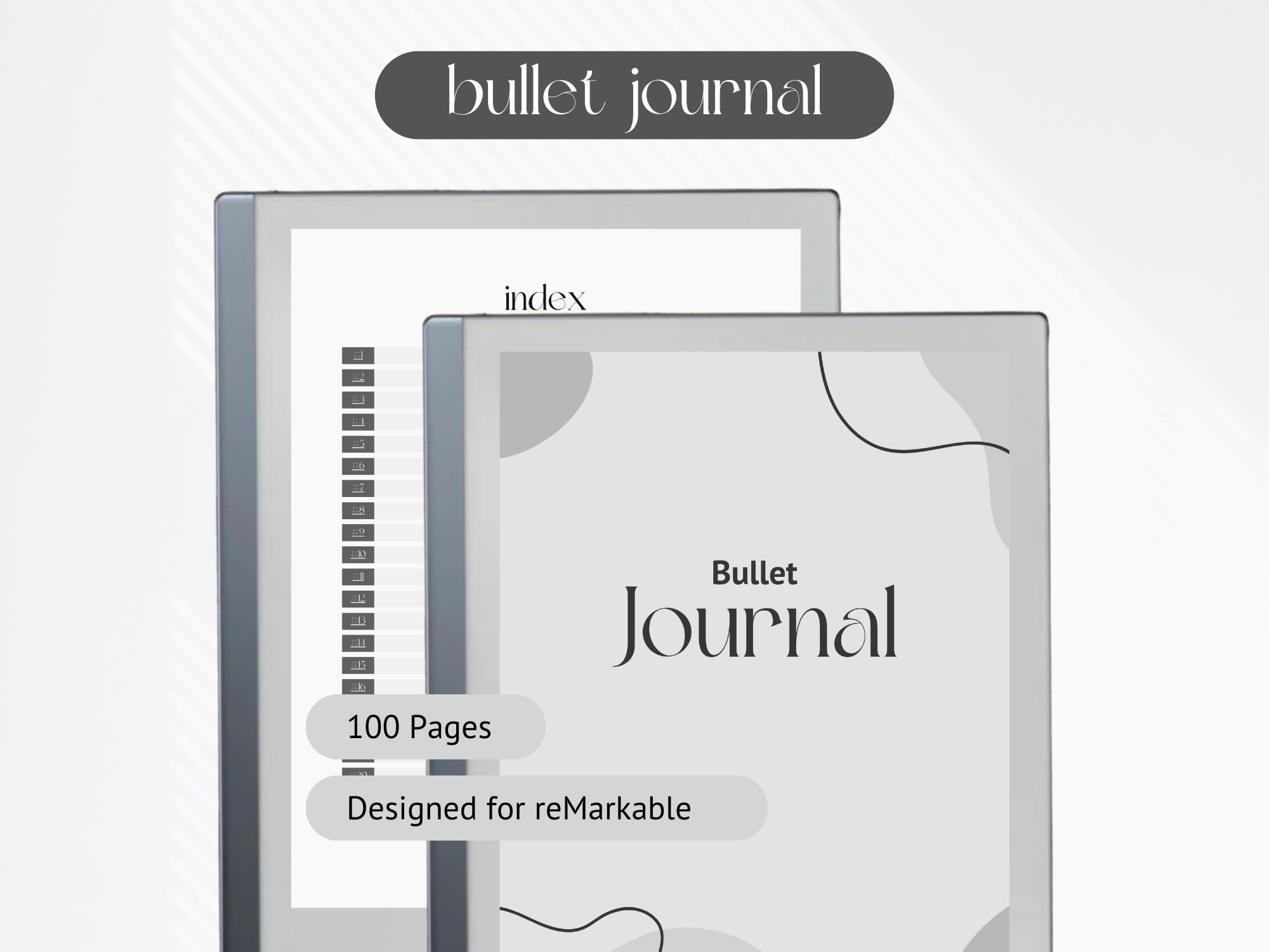 Elegant Bullet Journal Template for Remarkable 2 | Dot Grid ...