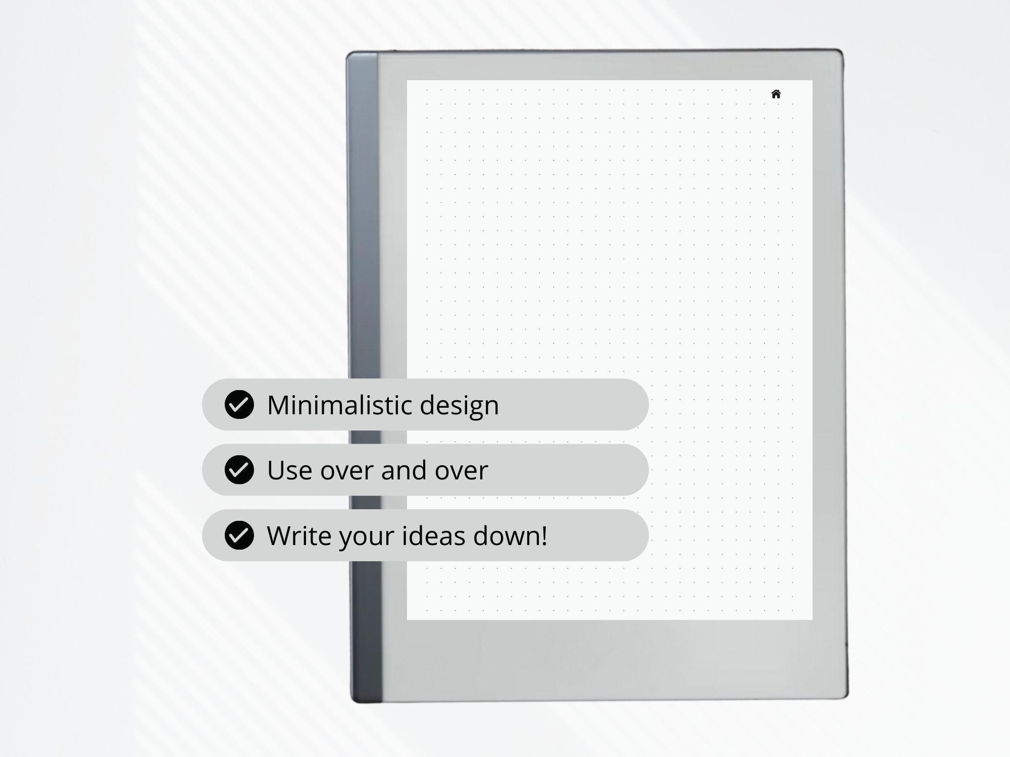Minimalist Digital Bullet Journal Template for Remarkable 2 | Dot Grid ...