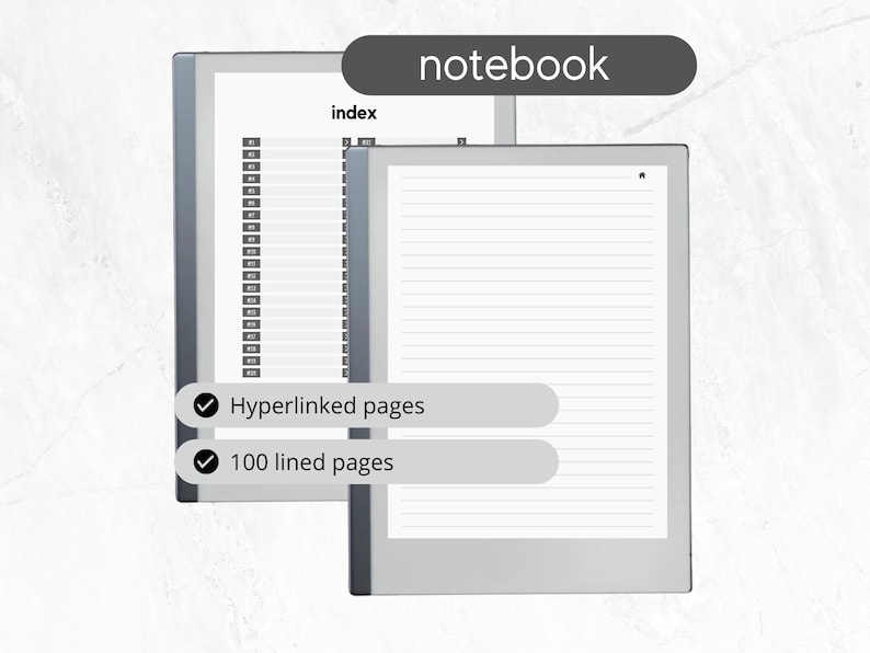 Easy-to-use Digital Notebook Template | Remarkable 2 | Elegant Design ...