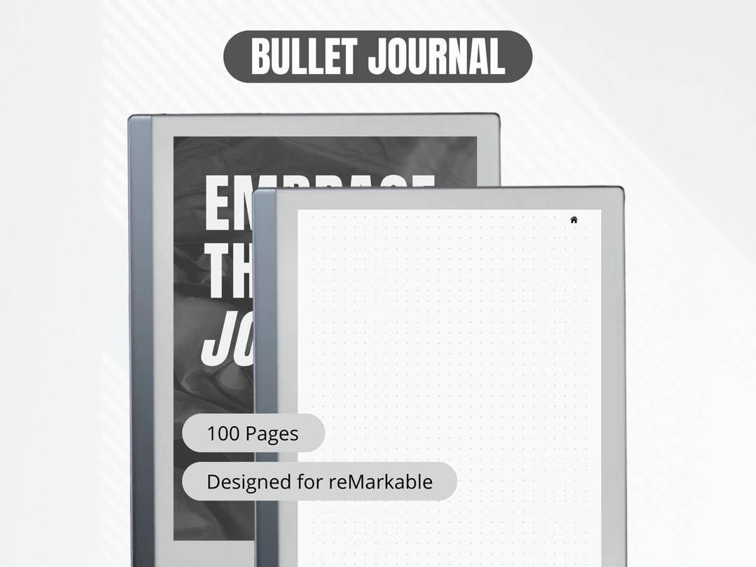 Bullet Journal Digital Template for Remarkable Tablet | Minimalistic ...