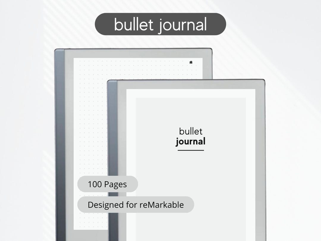 Minimalist Digital Bullet Journal Template for Remarkable 2 | Dot Grid ...