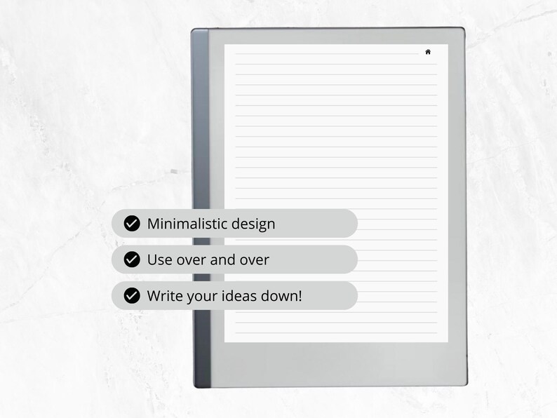Easy-to-use Digital Notebook Template Remarkable 2 Elegant Design Lined ...