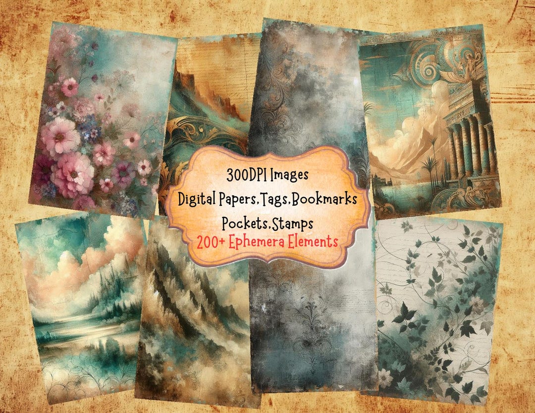 Vintage Paper Stories Junk Journal Kit: Printable Ephemera (digital ...