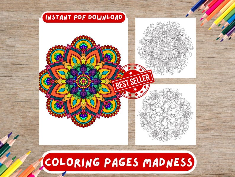 ADHD Coloring Pages for Adults: 50 Printable Mindfulness Art (digital ...