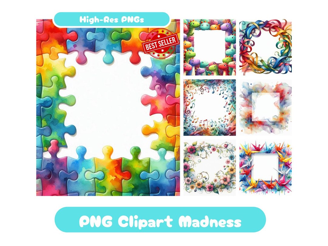 21 Colorful Frame Clipart PNG Bundle Set, Colorful Frame PNG ...