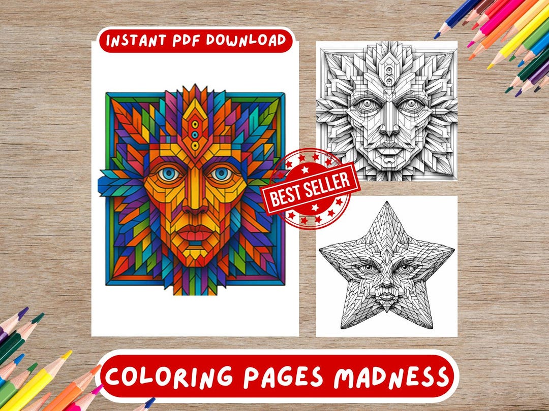 40 3D Coloring Pages, Printable Coloring Book, Digital Coloring Book ...