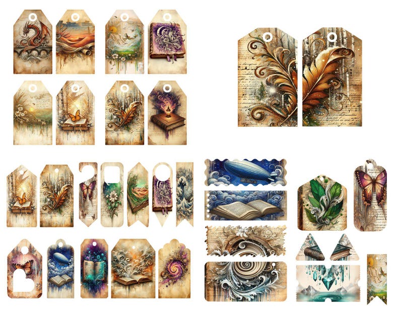 Altered Book Art Journal Kit: 56 Modified Book Digital Papers ...