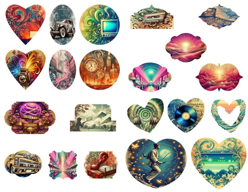 Kit de Diário de Sucata dos Anos 80: Coleção Retrô com 60 Papéis ...