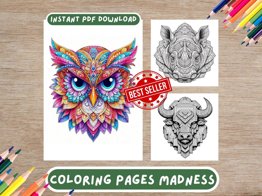 50 Difficult Coloring Pages for Adults and Kids, Printable Difficult ...