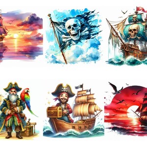 23 Pirate Ship Watercolor Clipart PNG Images, Buccaneer Ship Clipart ...