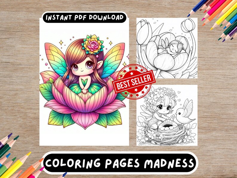 60 Kawaii Coloring Pages, Kids and Adults Coloring Pages, Instant ...