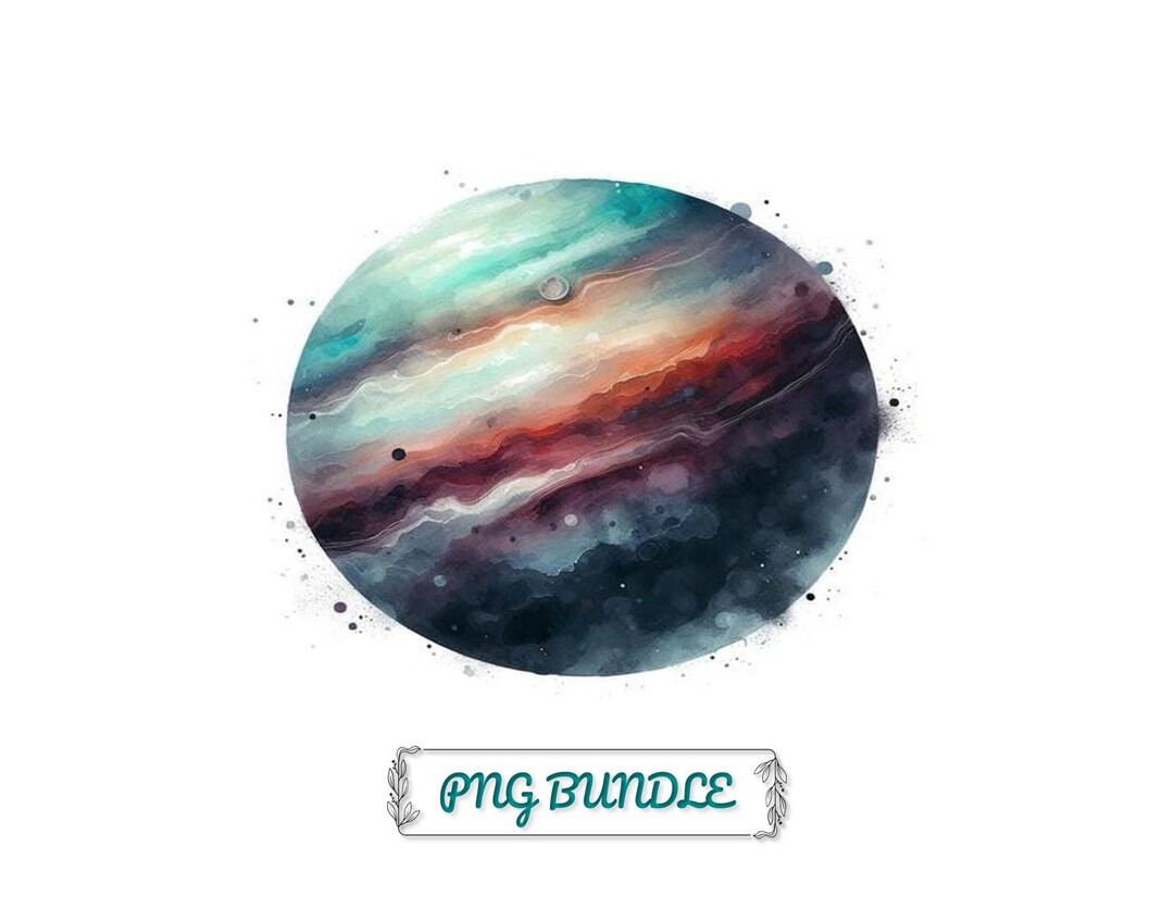 Solar System Watercolor Clipart – Space Theme PNG Digital Images ...