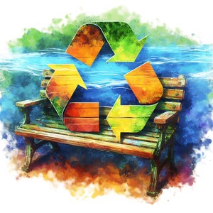 15 Cute Recycling Clipart PNG Set: Clipart Bundle Printable Recycling ...