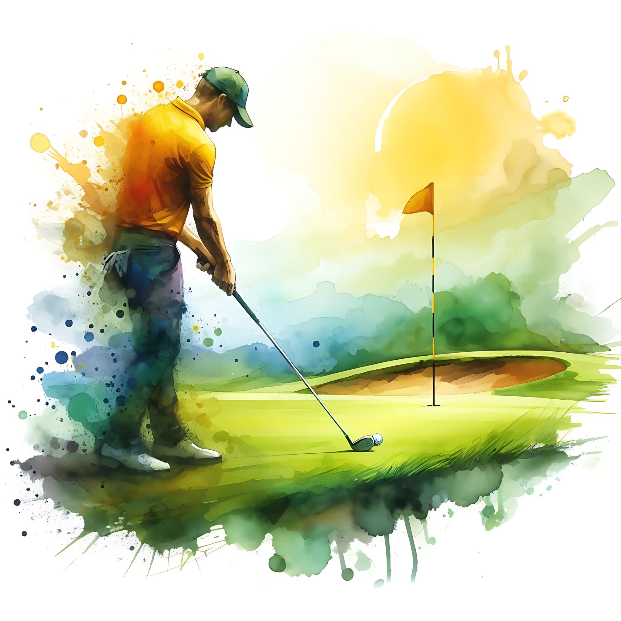 23 Golf Player Clipart PNG Set, Clipart Bundle Printable Golf ...