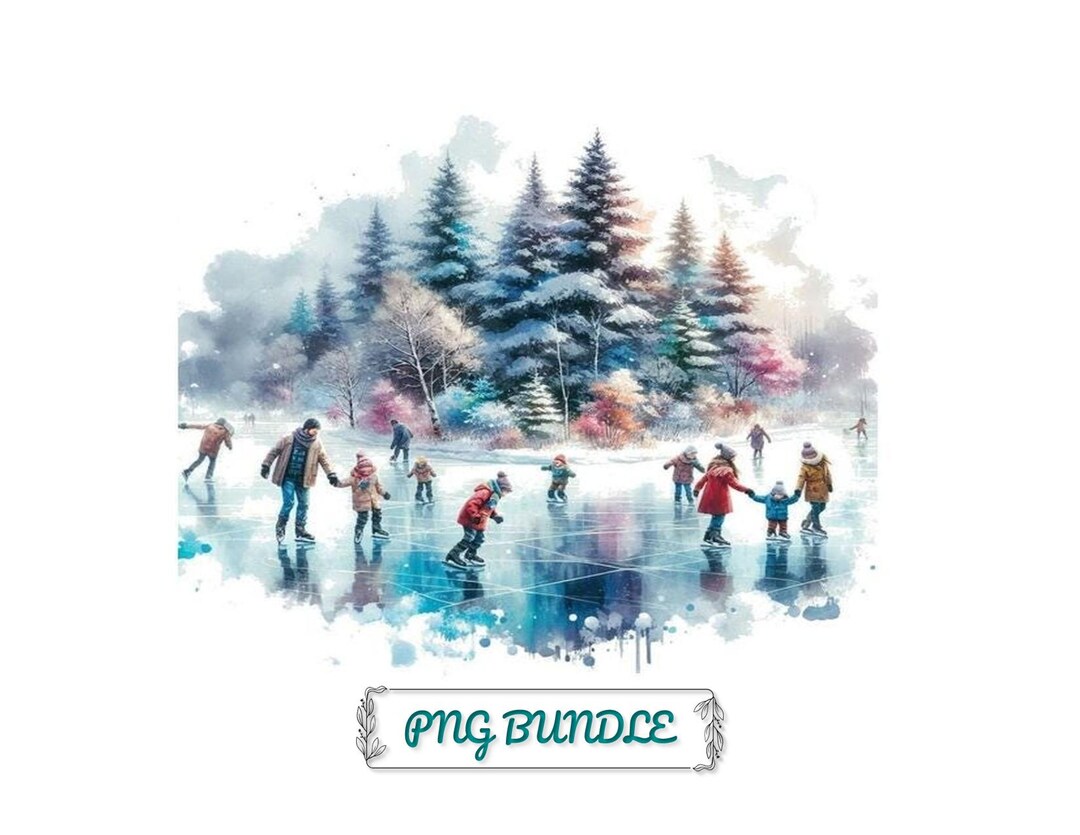 Christmas Snow Watercolor Clipart – Winter Wonderland PNG Digital ...