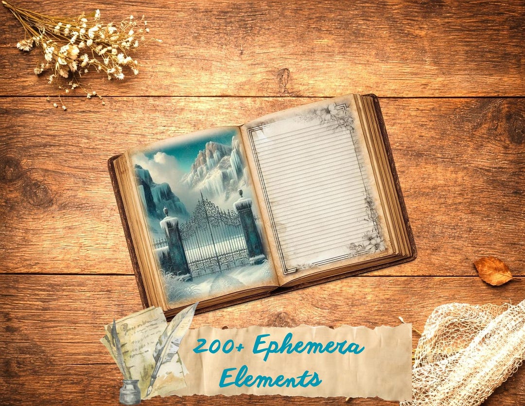 Frosty Winter Junk Journal Pages - Digital Winter Papers & Printable ...