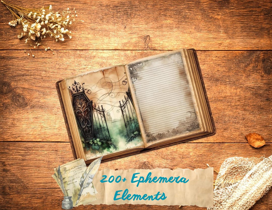 Vintage Coffin Junk Journal Pages - Digital Coffins Papers & Printable ...