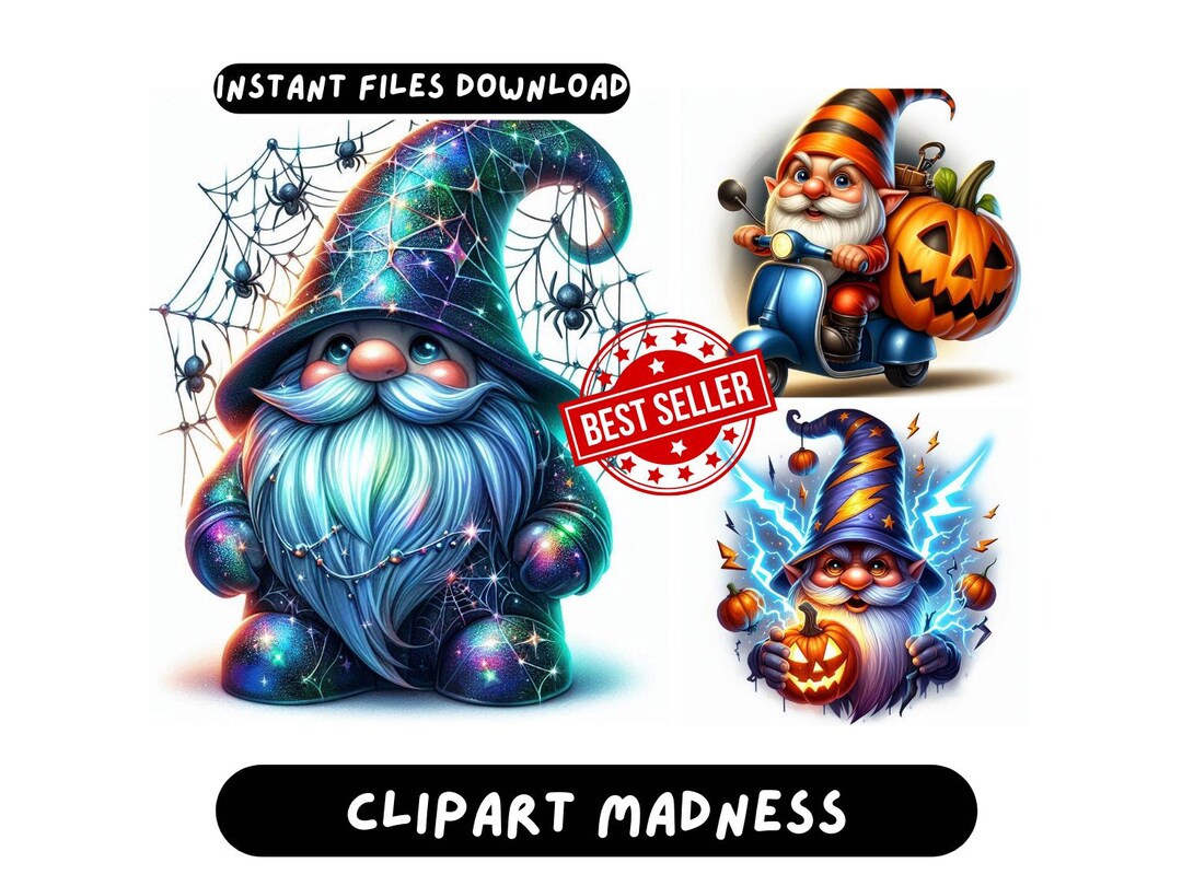 Halloween Gnome Clipart PNG Bundle, Fall Art (digital Download) - Etsy