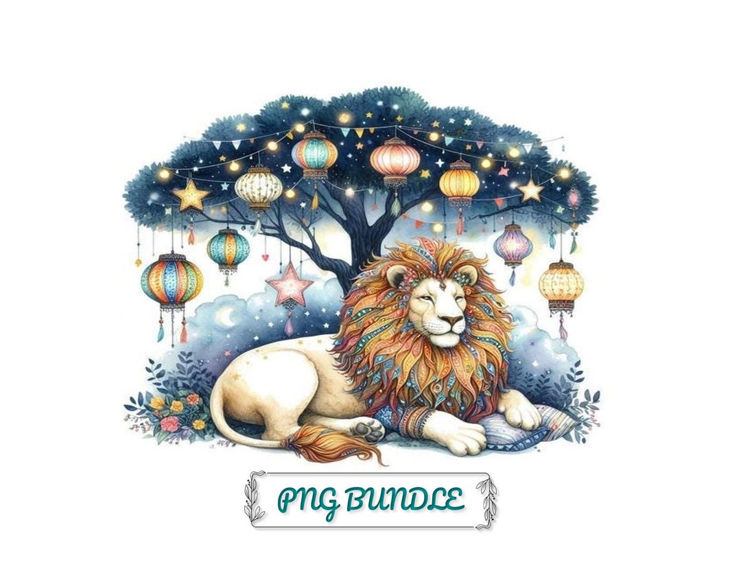 Fourth of July Lion Watercolor Clipart – Patriotic Pride PNG Digital ...