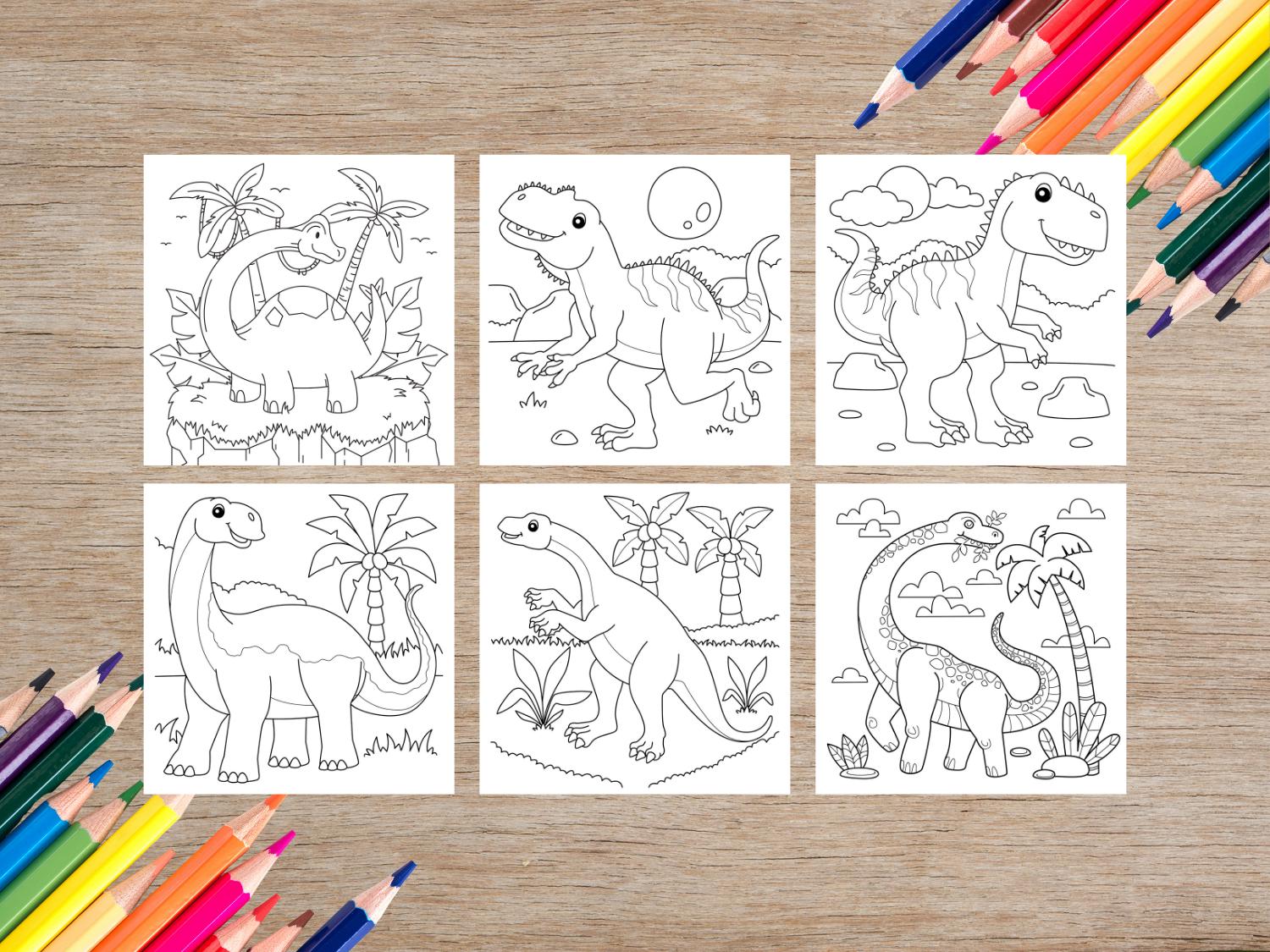 40 Dinosaur Coloring Pages for Kids & Adults – Printable PDF Coloring ...