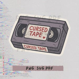 Cursed Vhs Tape – Pastel Horror Digital Sticker | PNG SVG PDF ...