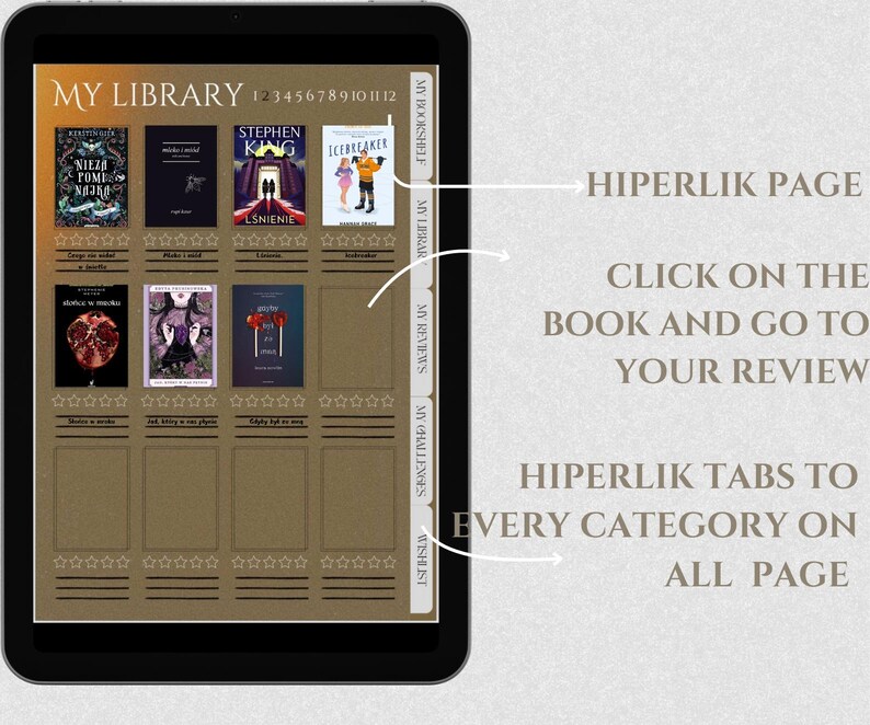 Digital Reading Journal,digital Journal,good Notes Journal,book Review ...