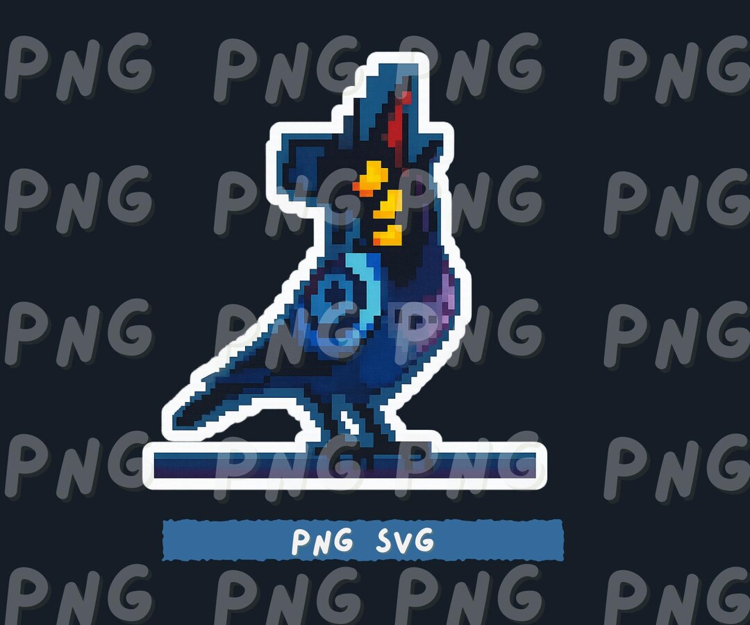 Pixel Raven Sticker – Demon Hunter Inspired | K-pop Anime Style Digital ...