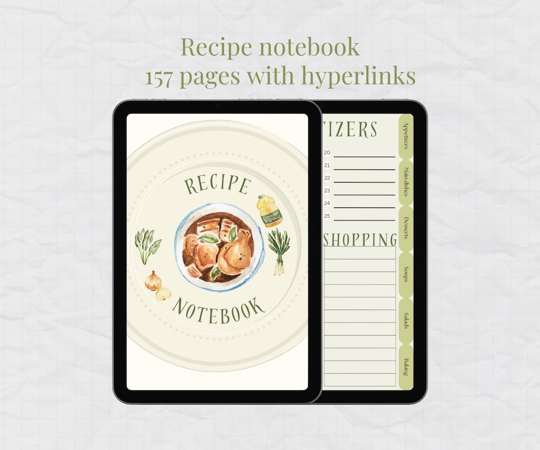 Recipe Template, Digital Recipe Book,cookbook Template, Recipe Binder ...