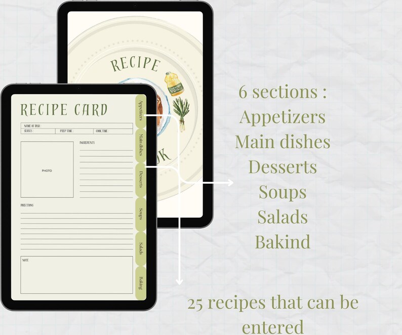 Recipe Template, Digital Recipe Book,cookbook Template, Recipe Binder ...