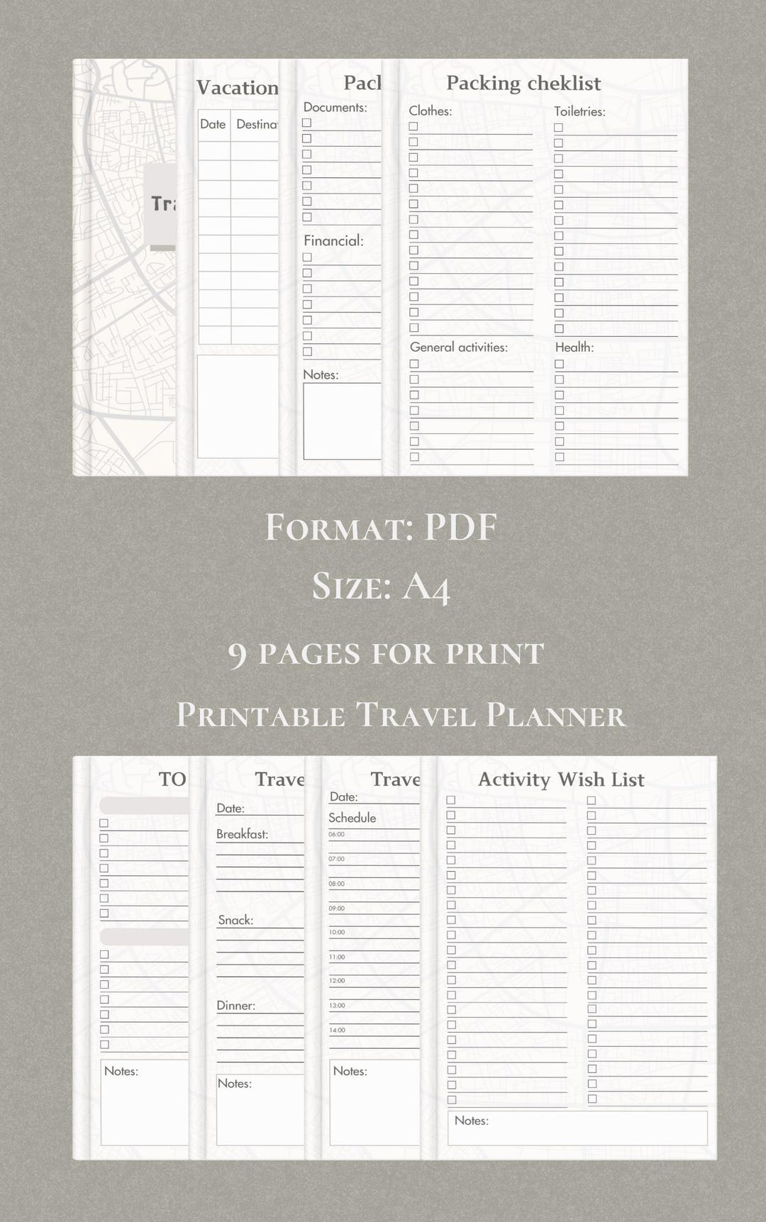 Printable Family Vacation Planner|travel Planner Printable|trip Planner ...