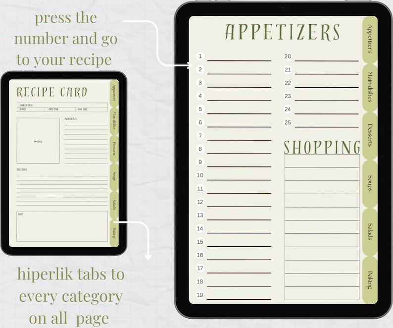 Recipe Template, Digital Recipe Book,cookbook Template, Recipe Binder ...