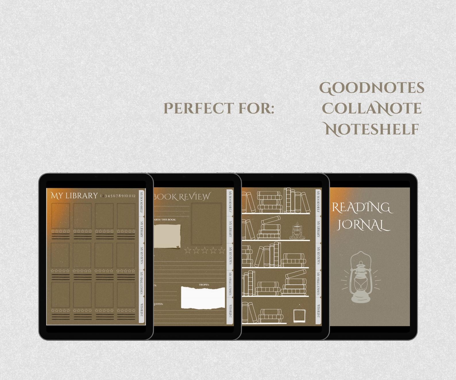 Digital Reading Journal,digital Journal,good Notes Journal,book Review ...