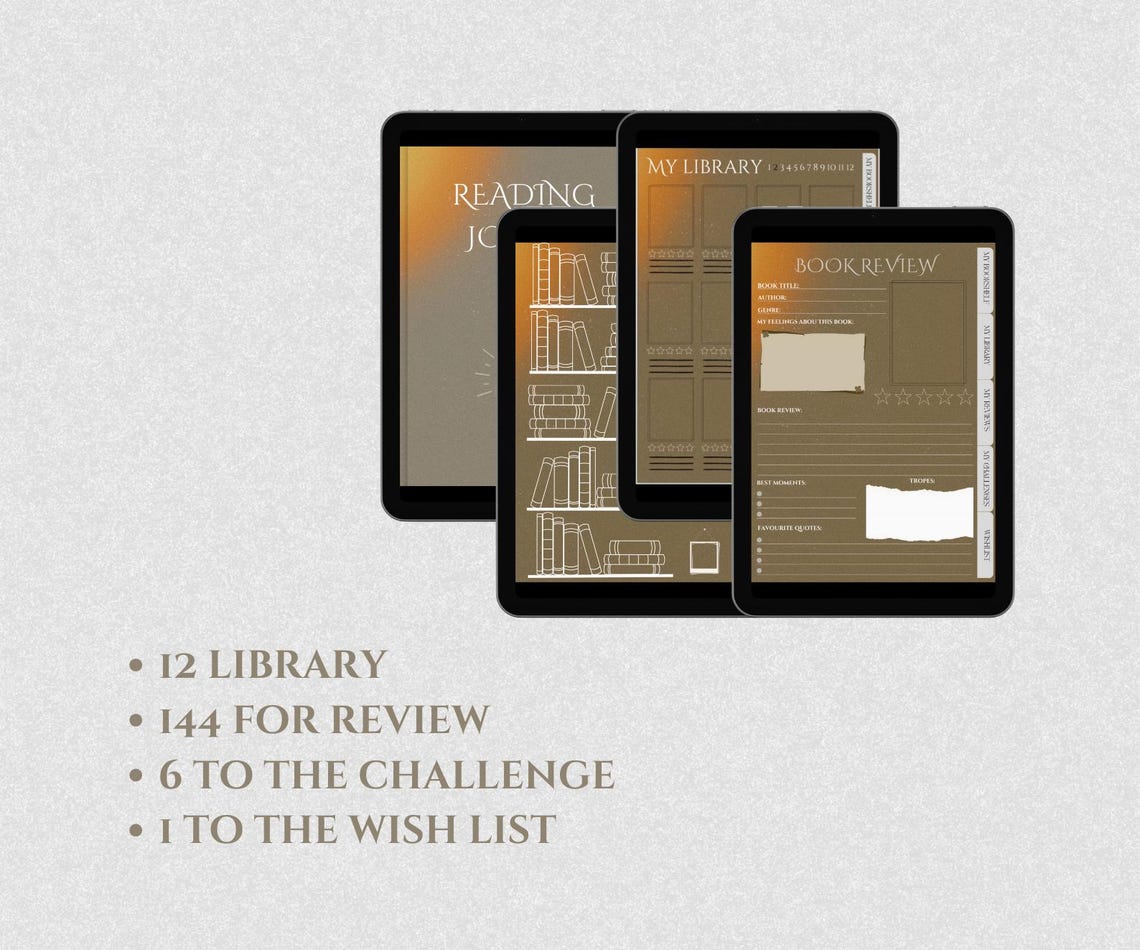 Digital Reading Journal,digital Journal,good Notes Journal,book Review ...