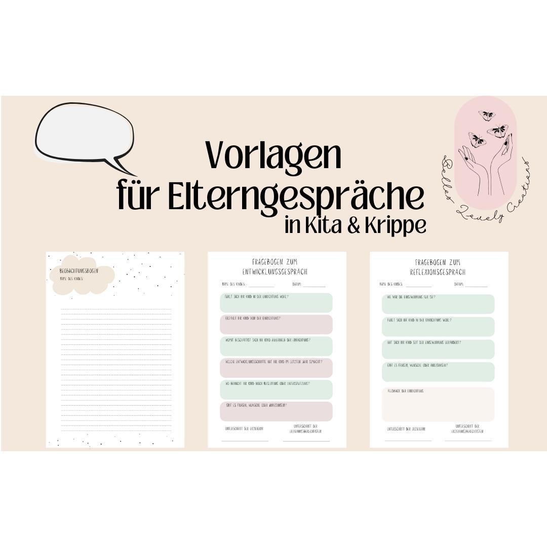 Vorlagen für Elterngespräche in Kitas und Krippen - Etsy Österreich